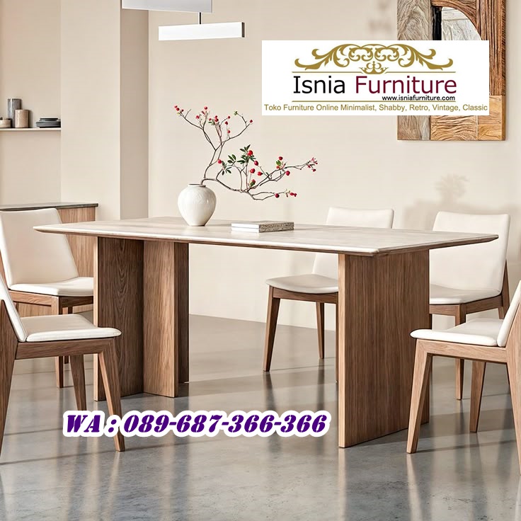 Meja Makan Marmer Kayu Jati » Indonesia Furniture Teak | Furniture ...